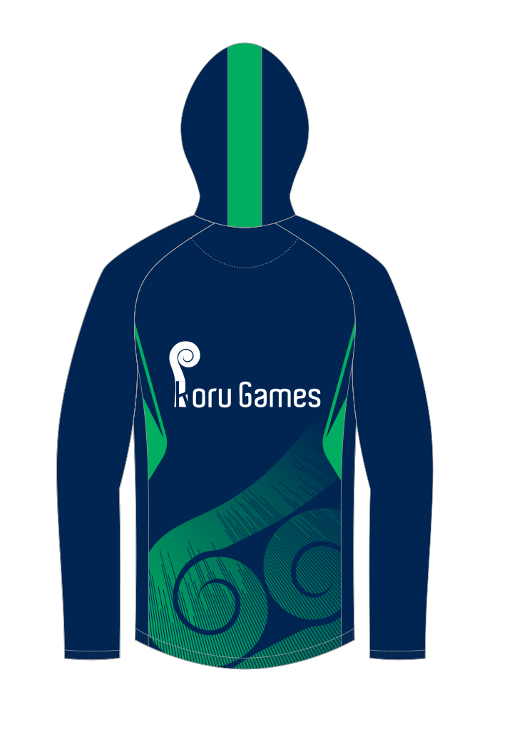 Koru Games Koru Hoodie Navy/Green Unisex-Adult & Youth | Code